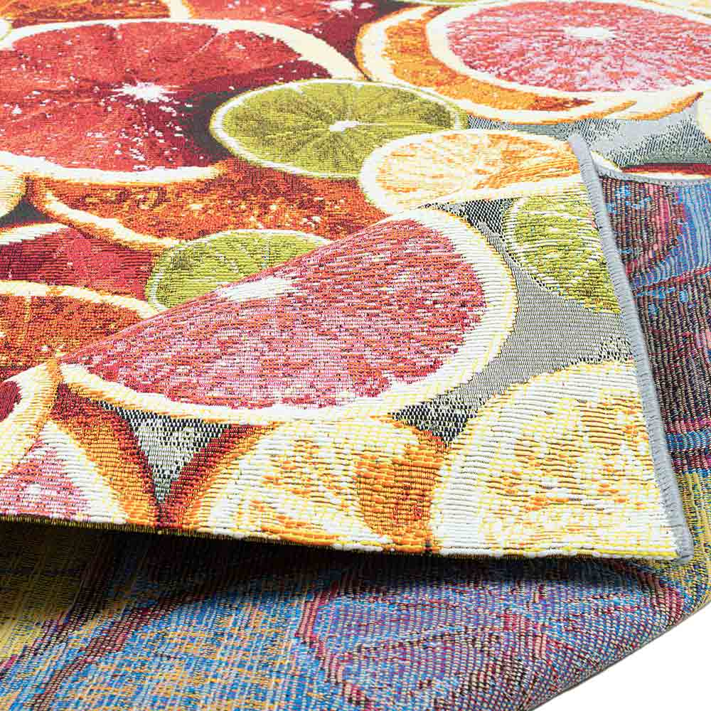 Teppich Rantum Beach SA003 orange multi 140 x 140 | Knutzen Wohnen